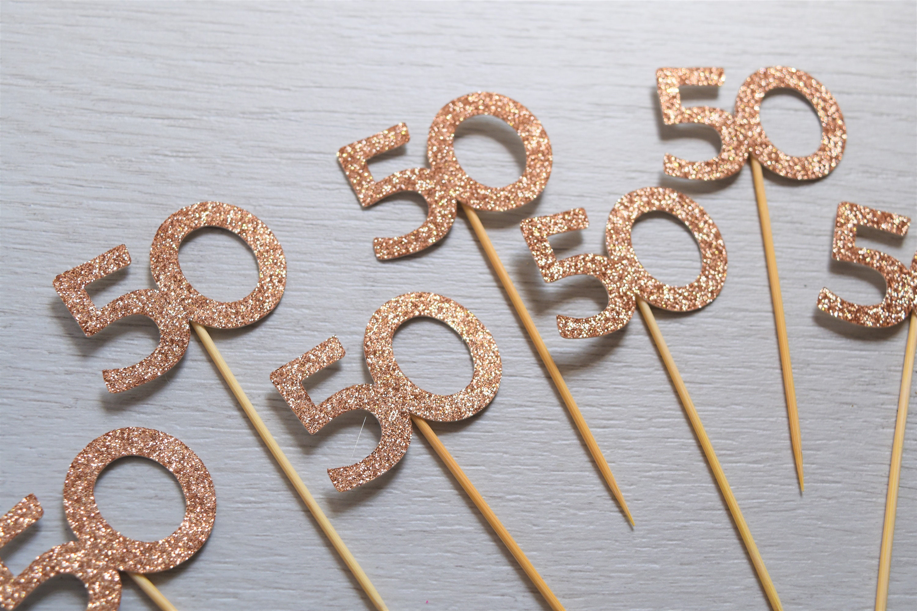 50th Birthday Cupcake Toppers, 50th Birthday Party Decorations ...