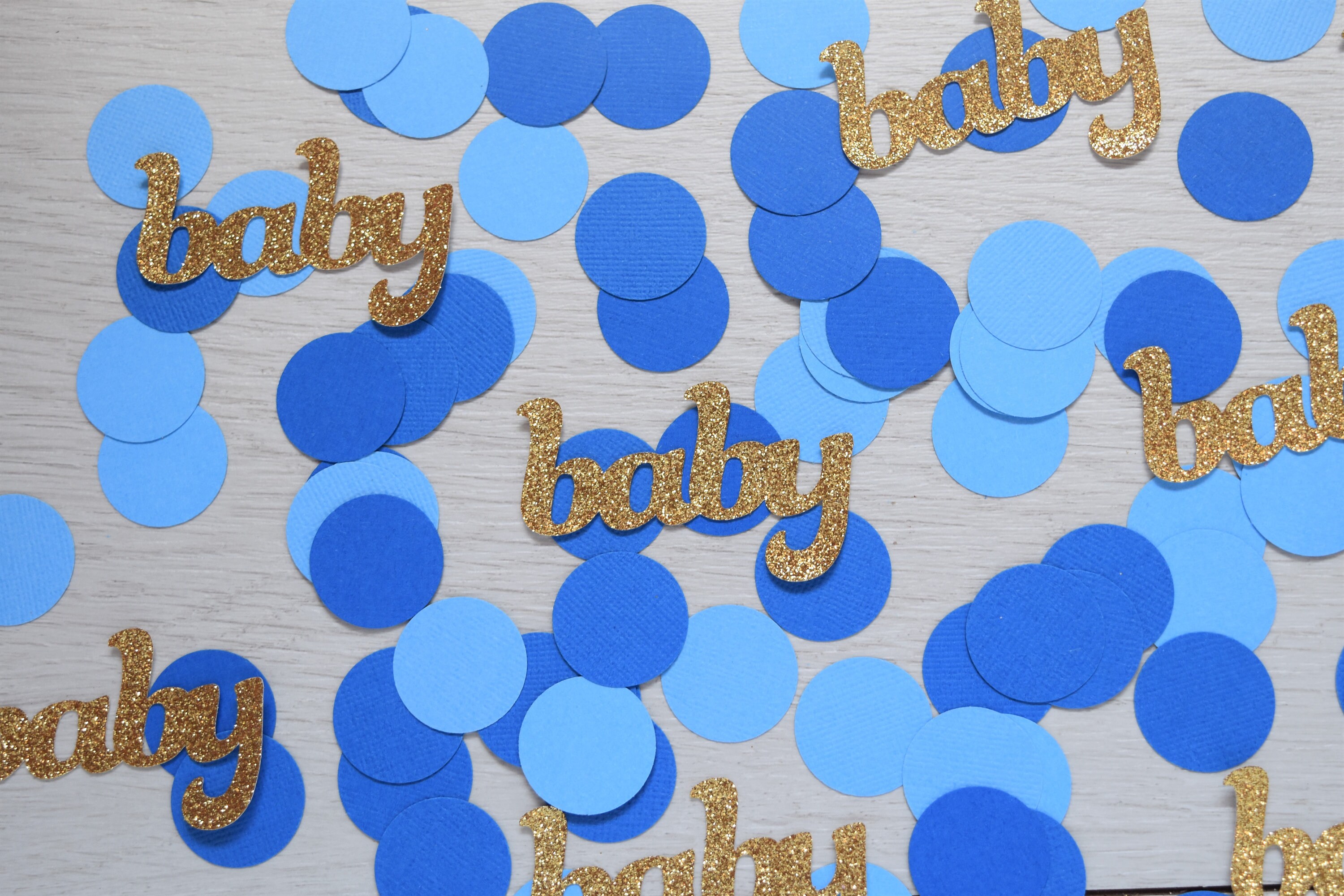 Blauwe en gouden Baby Confetti, Blue Baby Shower Decoraties, Boy Baby ...