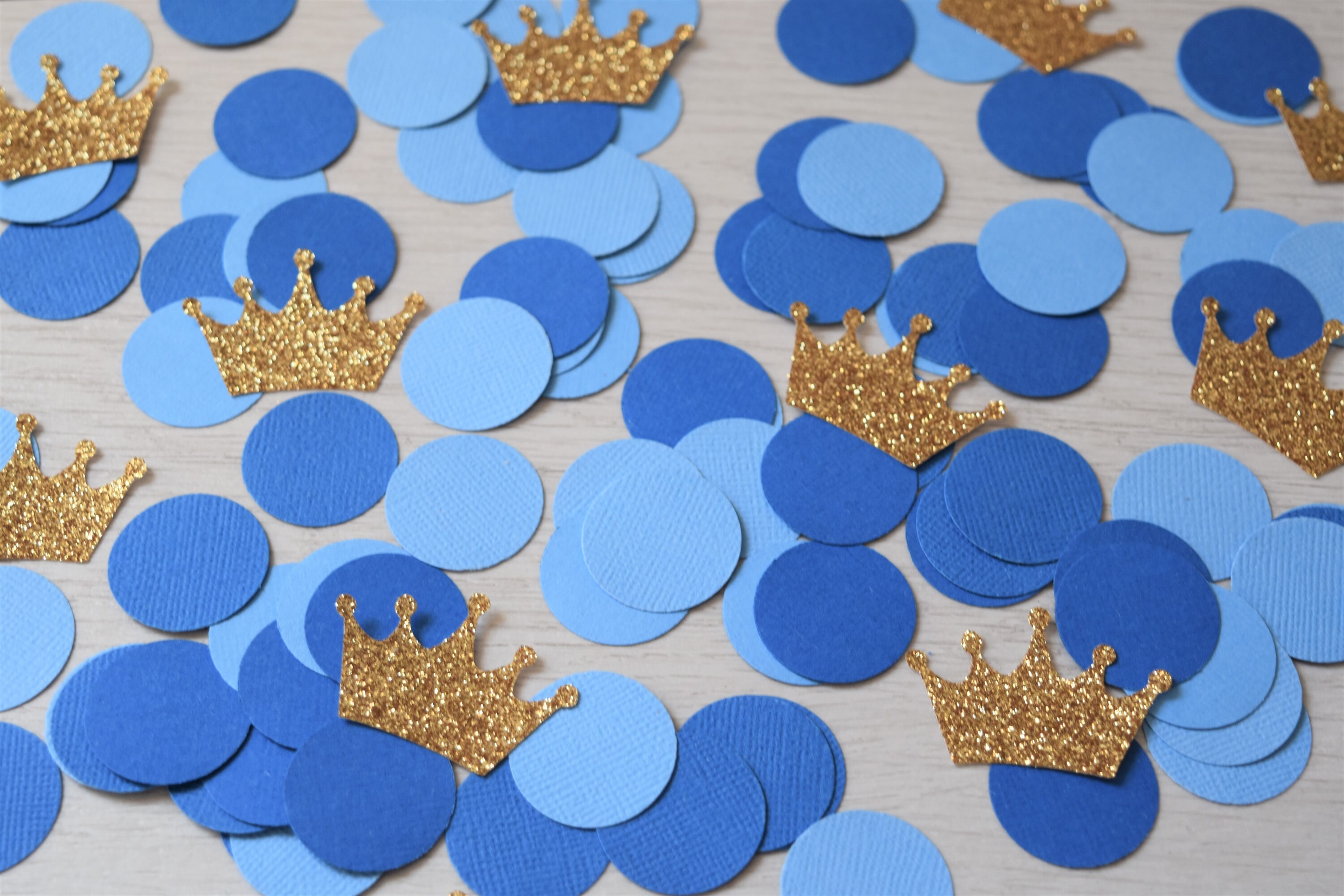 Blue Crown Confetti, Royal Prince Party Decorations, First Birthday ...