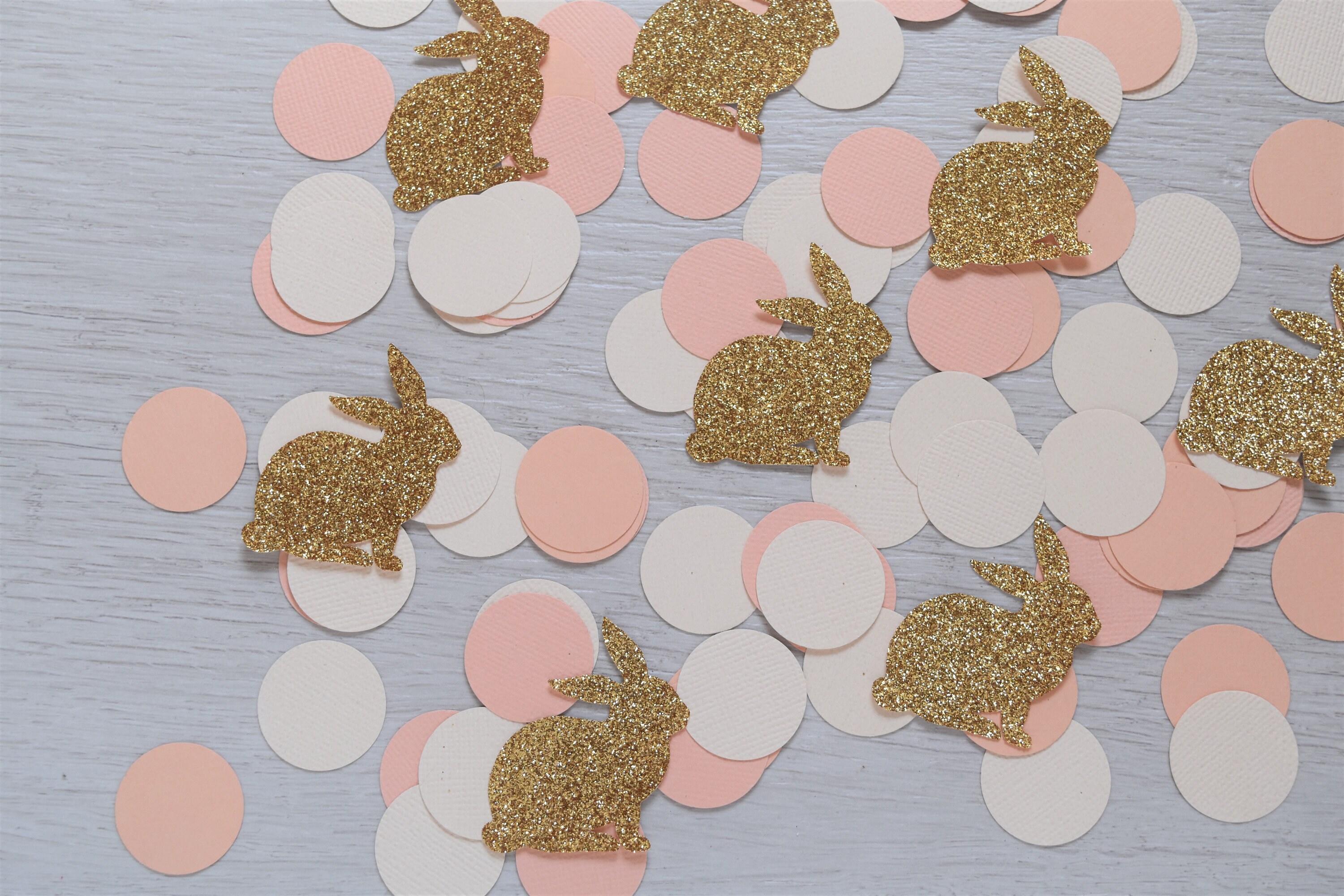 Peach Bunny Confetti Some Bunny is One Party Decorations - Etsy