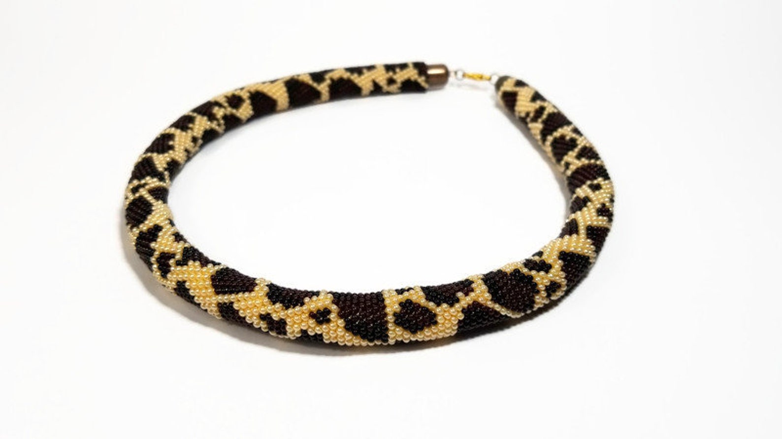 Leopard Necklace - Seed Bead - Bead Crochet Rope - Women Jewelry ...