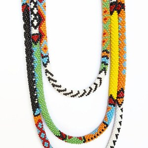 Long Necklace Beads Crochet Lariat Women Jewelry Seed - Etsy