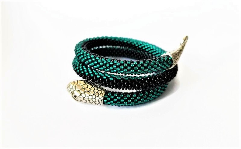 Snake Bracelet Seed Bead Bead Crochet Bracelet Wrap Bracelet Snake ...