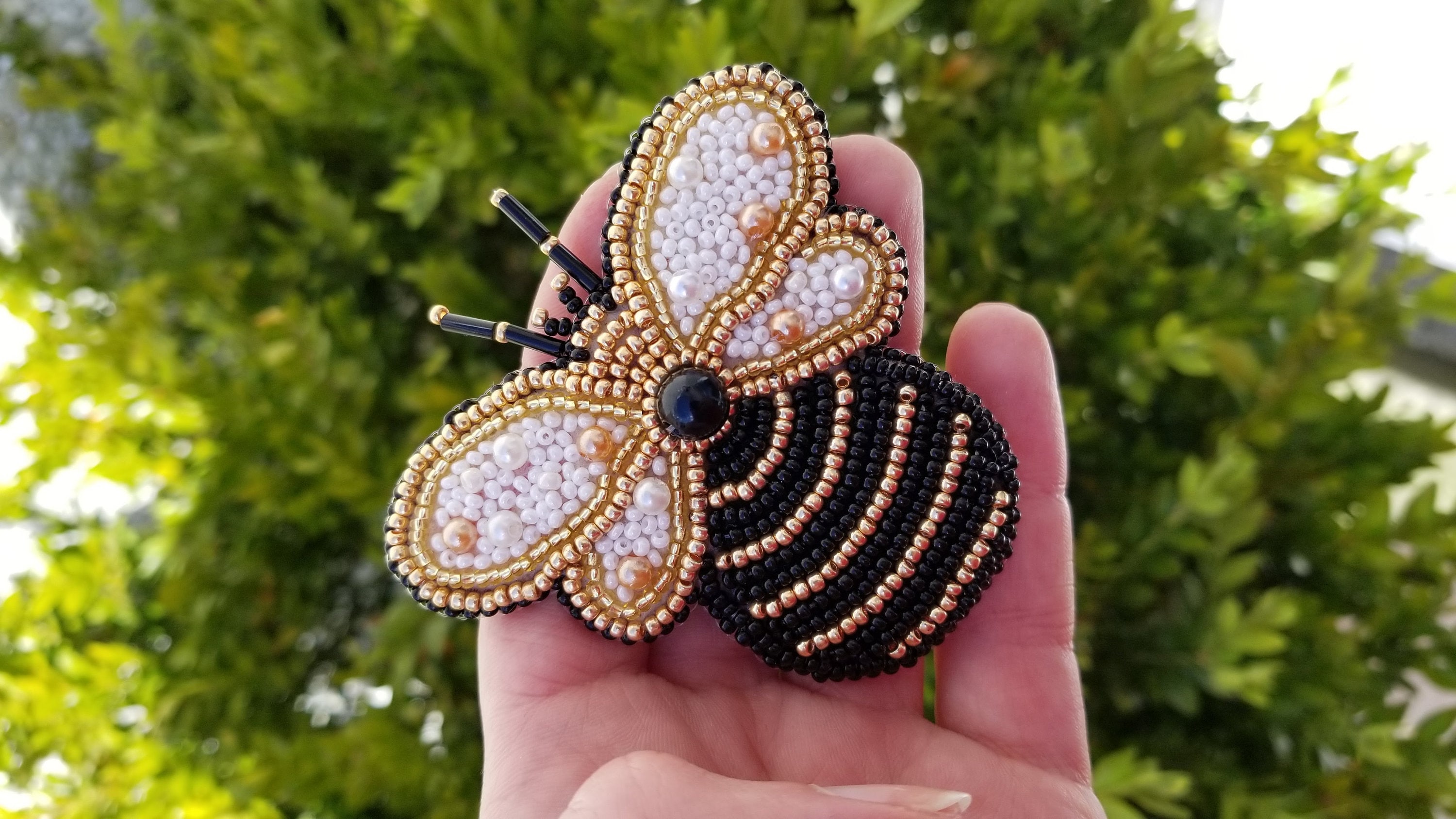 Bee Brooch PDF File - Bead Embroidery Tutorial - PDF Pattern - Beading ...