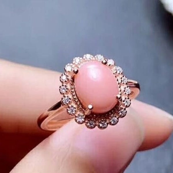 Pink Coral Ring - Etsy