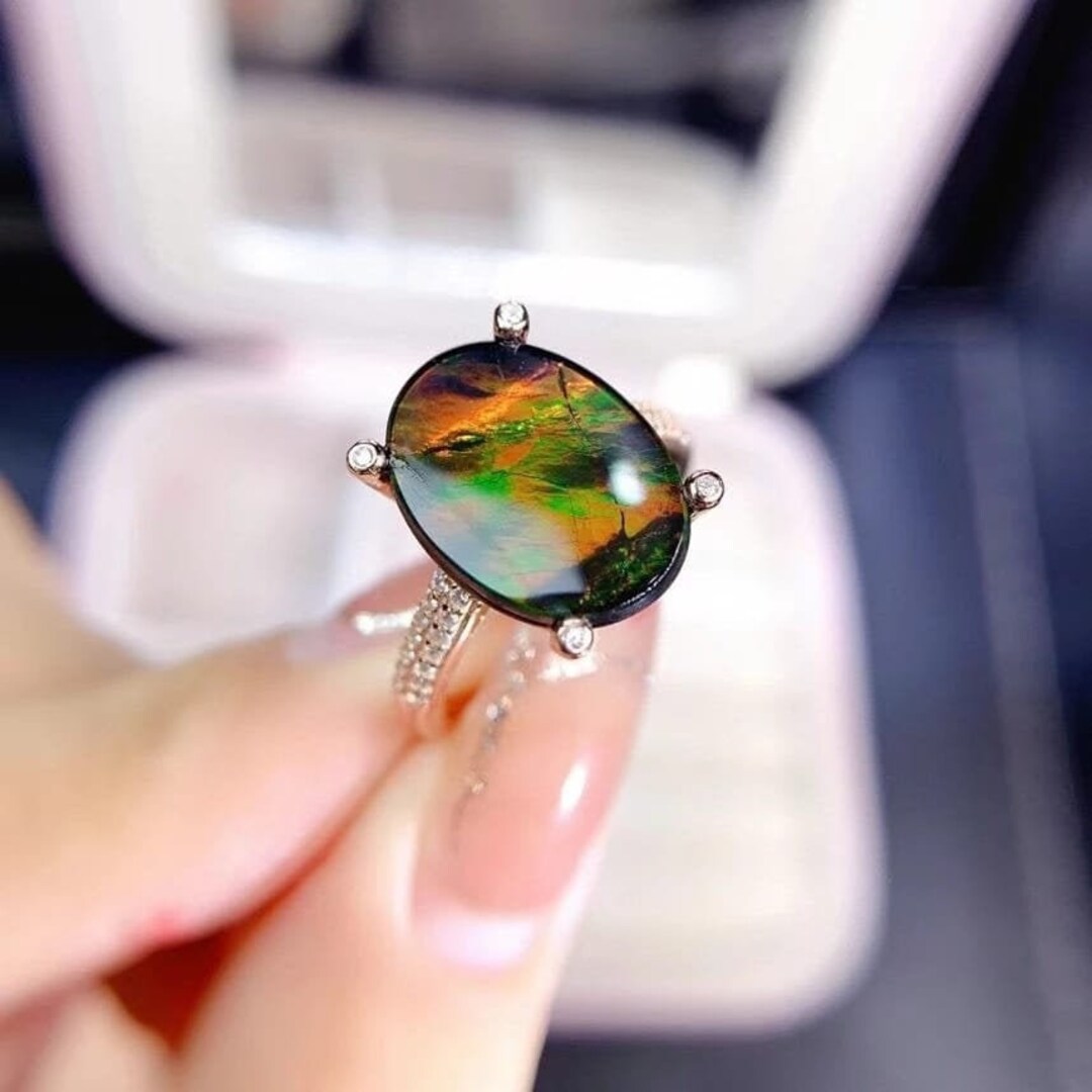 Natürlicher Schwarzer Opal Ring, 925 Sterling Silber, Verlobungsring ...