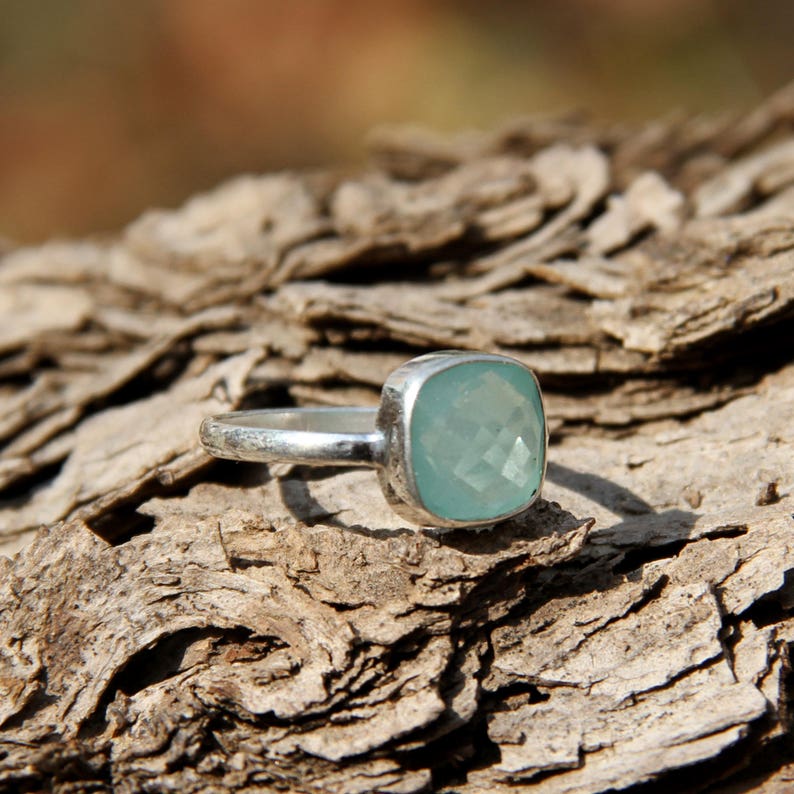 Aqua Chalcedony Ring,blue Chalcedony Ring,blue Gemstone Ring,sterling ...