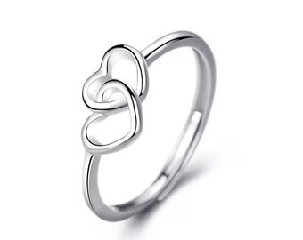 Double Heart Ring | Etsy