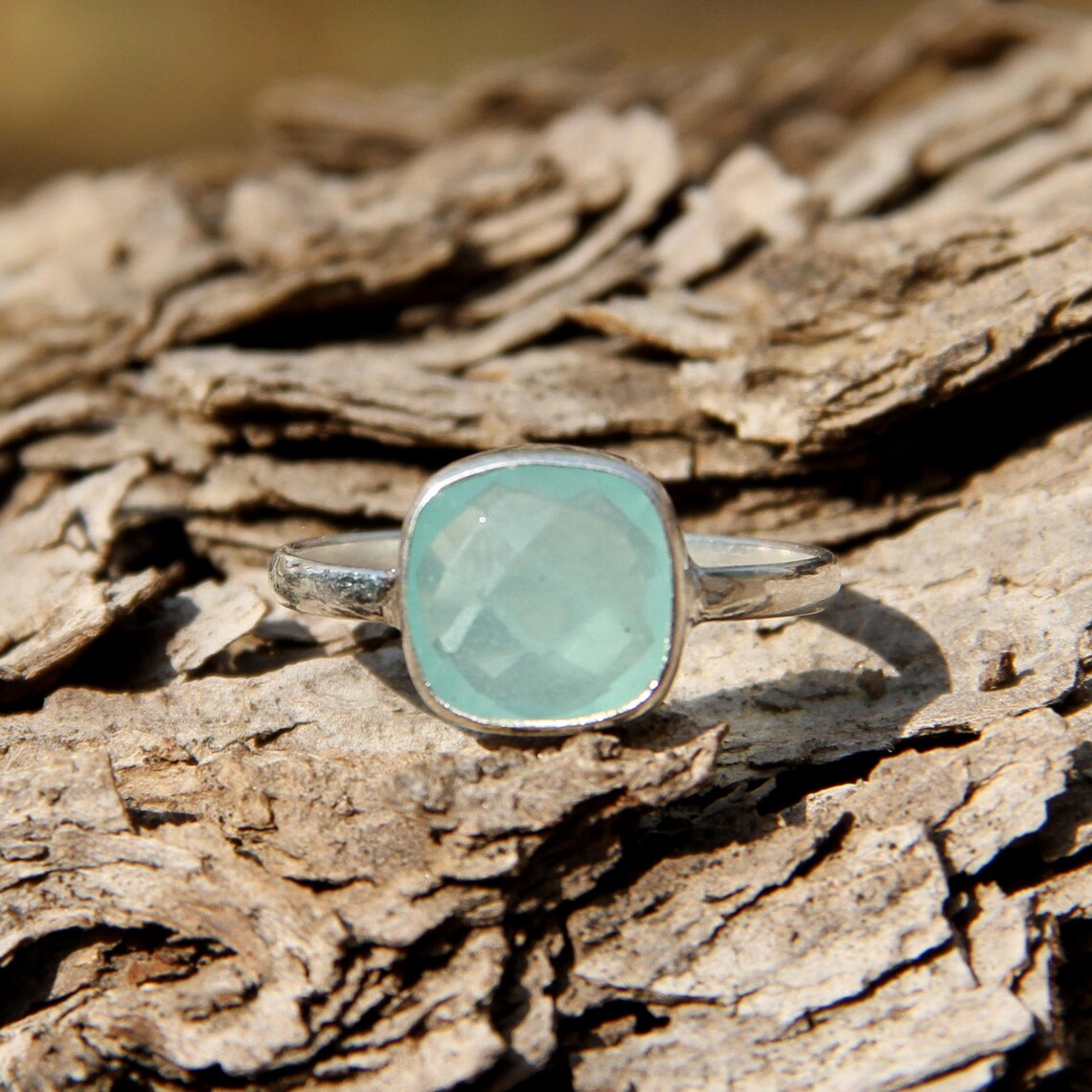 Aqua Chalcedony Ring,blue Chalcedony Ring,blue Gemstone Ring,sterling ...