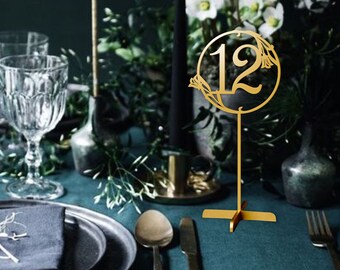 Table Numbers Gold Table Numbers Wedding Table Numbers Gold - Etsy