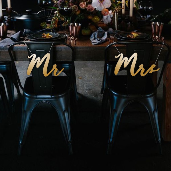 Mr Mrs Chair Signs - Etsy