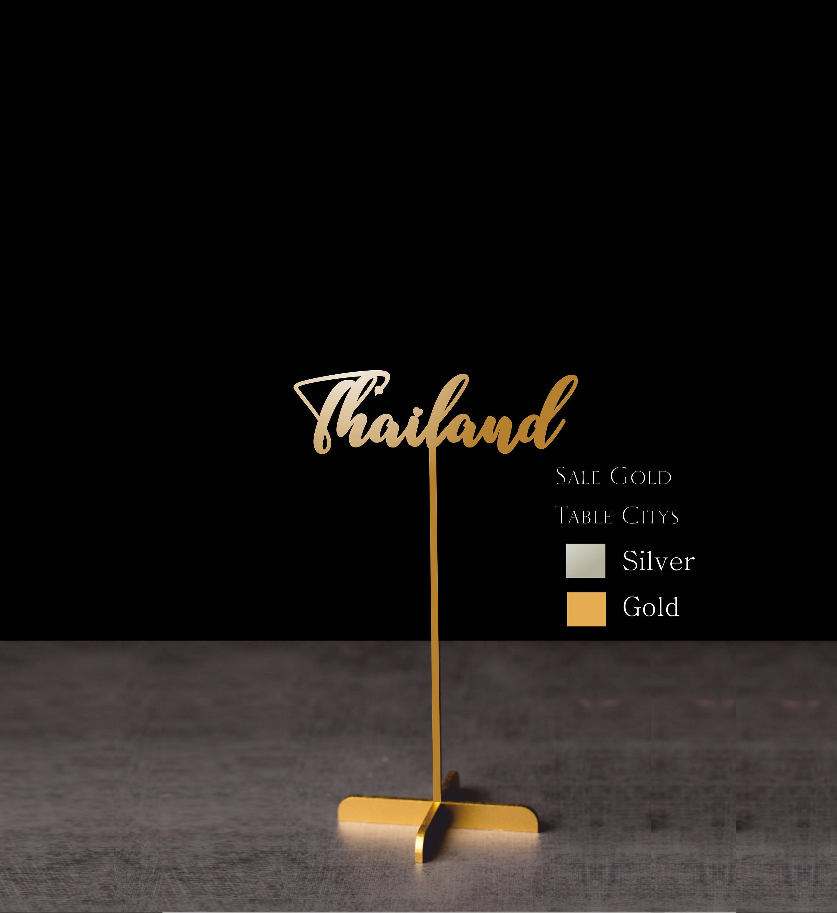 Table Cities Signs With Base,table Citys,gold Table Signs , Table Decor ...