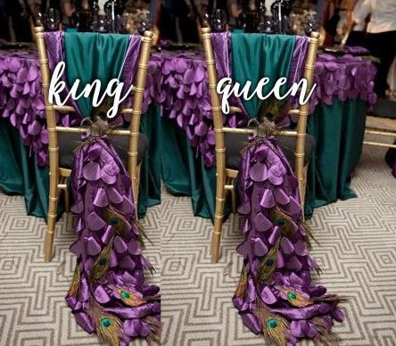 Queen and King Chair Sign - Wooden Wedding Sign - Wedding Chair Signs ...