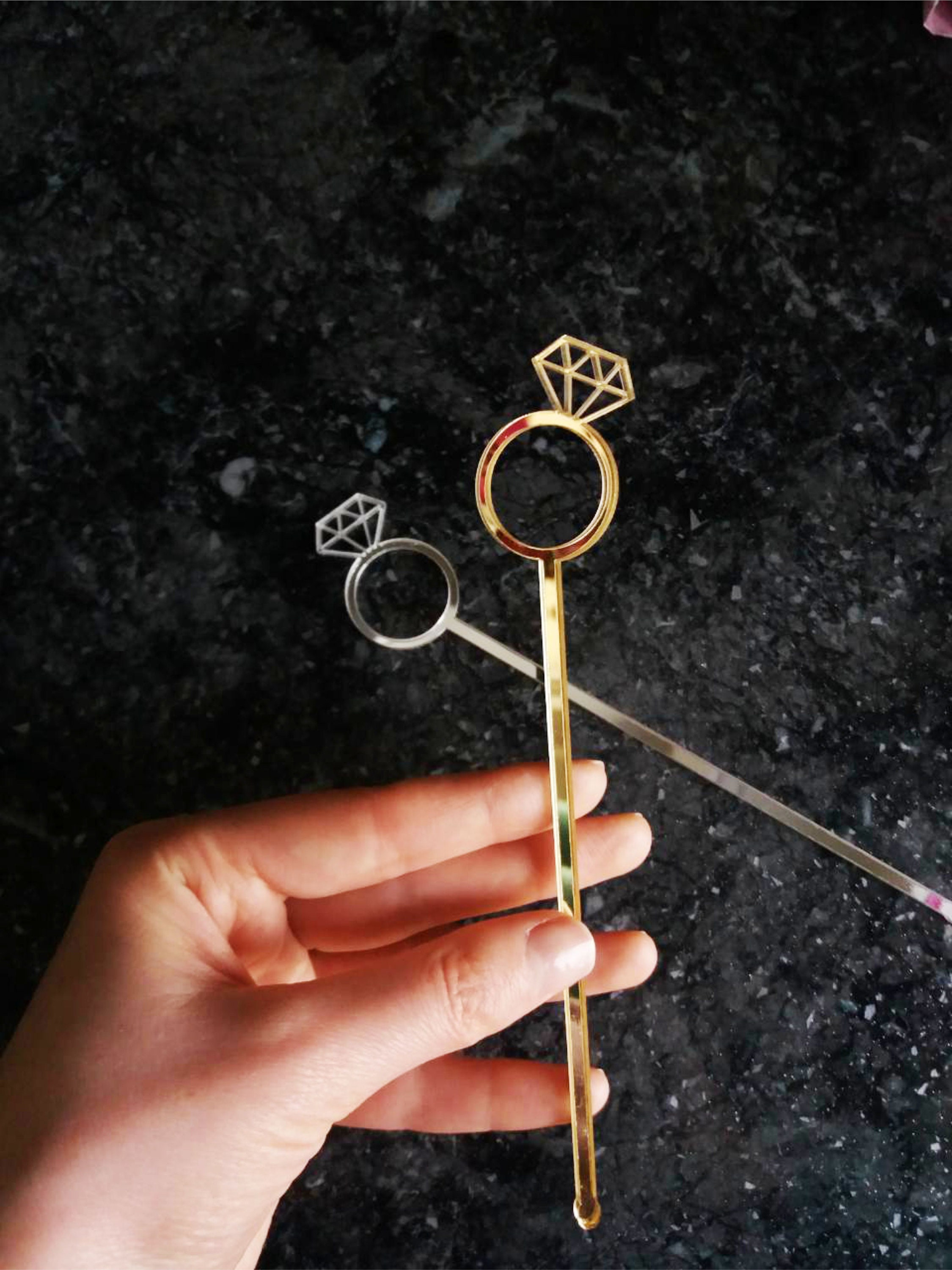 Diamond Ring Cocktail Sticks- Cocktail Accessories-wedding Diamond ...