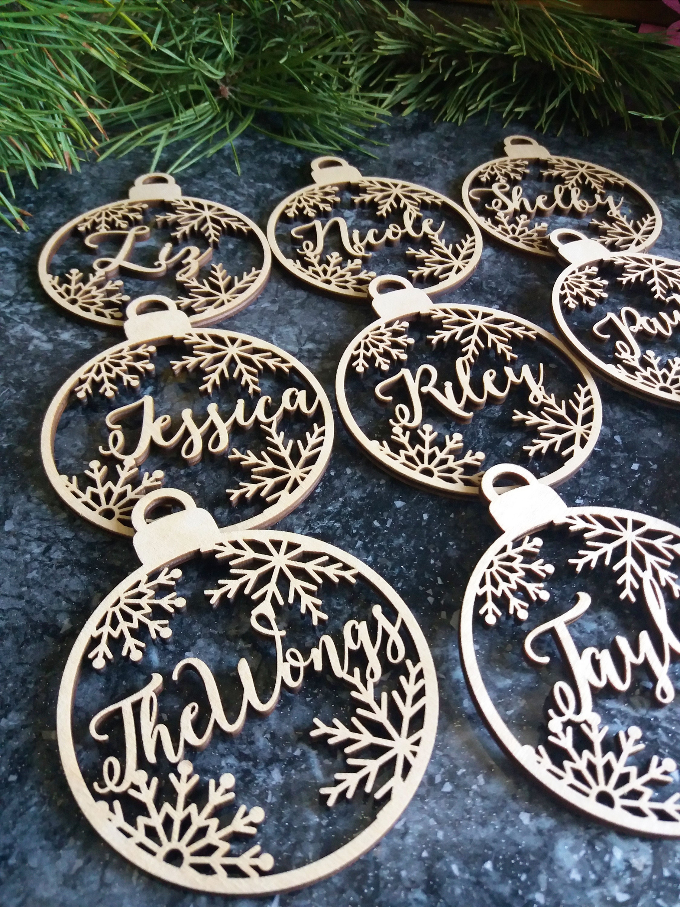 First Christmas bauble personalized Custom bauble laser cut | Etsy