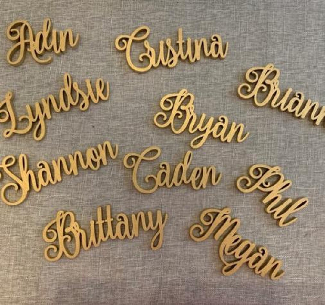Personalized Wedding Place Table Cards Laser Cut Names Guest Names ...