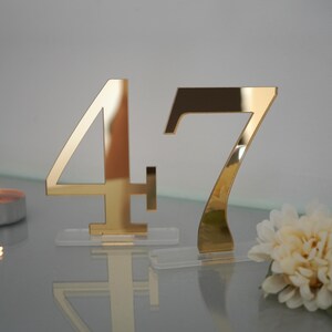Acrylic Gold Table Numbers , Wedding Table Numbers Mirror Gold Table ...