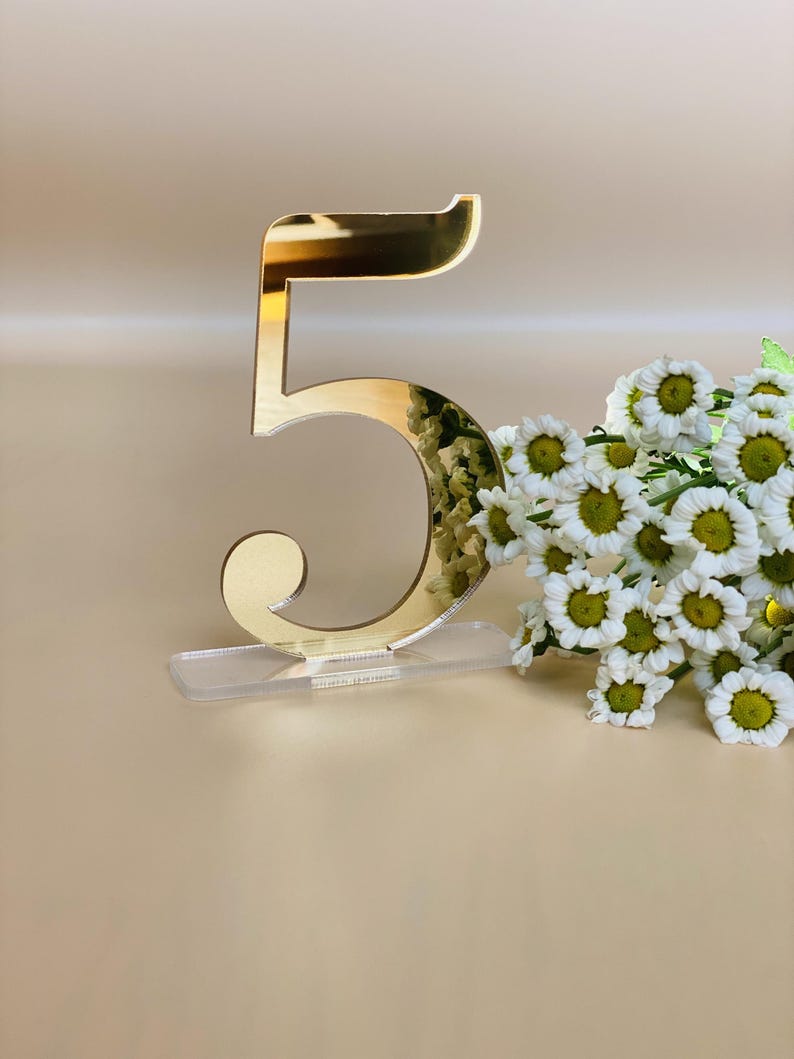 Acrylic Gold Table Numbers , Wedding Table Numbers Mirror Gold Table ...