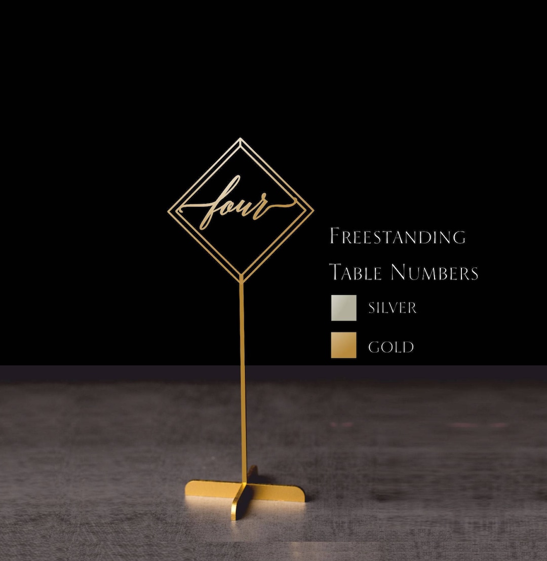 Gold Wedding Table Numbers | Gold Table Numbers | Wooden Table Numbers ...