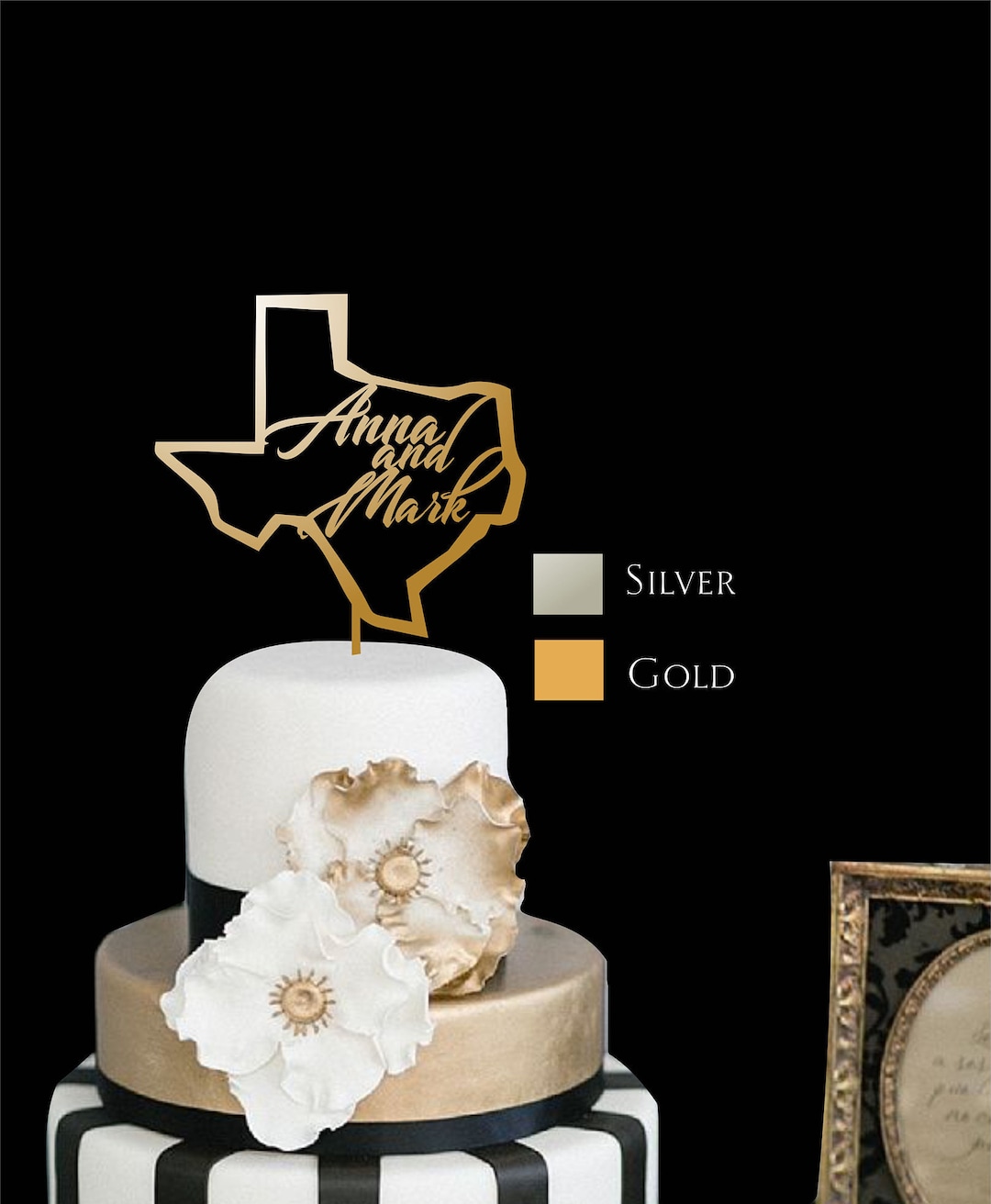 Custom Cake Topper - Texas Cake Topper - Custom Cake Topper - Wedding ...