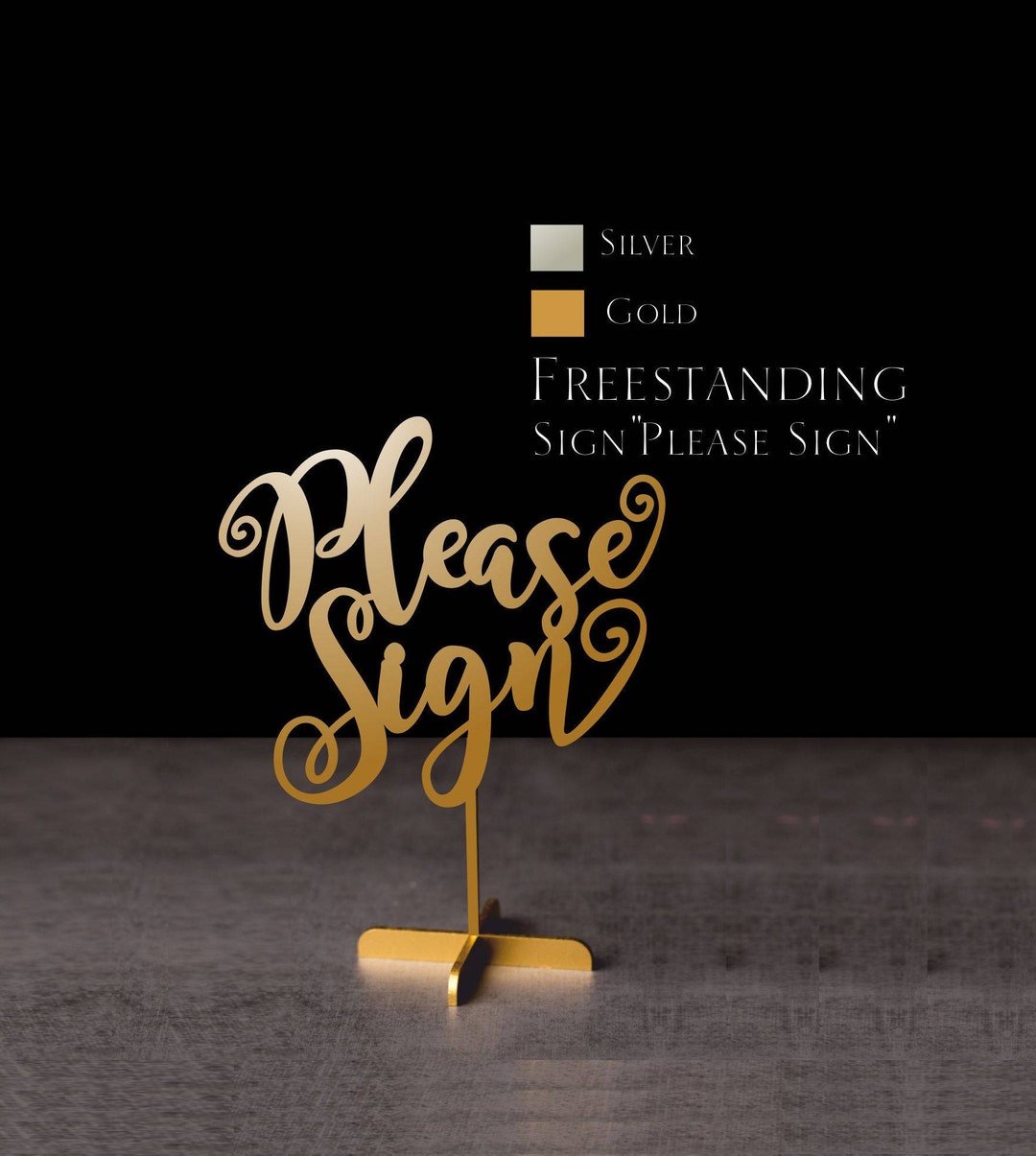 Gold Please Sign Here Sign Wedding Signs, Guest Book Alternative ...