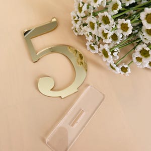 Acrylic Gold Table Numbers , Wedding Table Numbers Mirror Gold Table ...