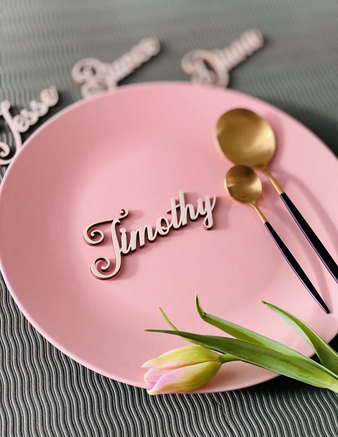 Personalized Wooden Place Cards , Name Plates for Wedding , Place Cards ...