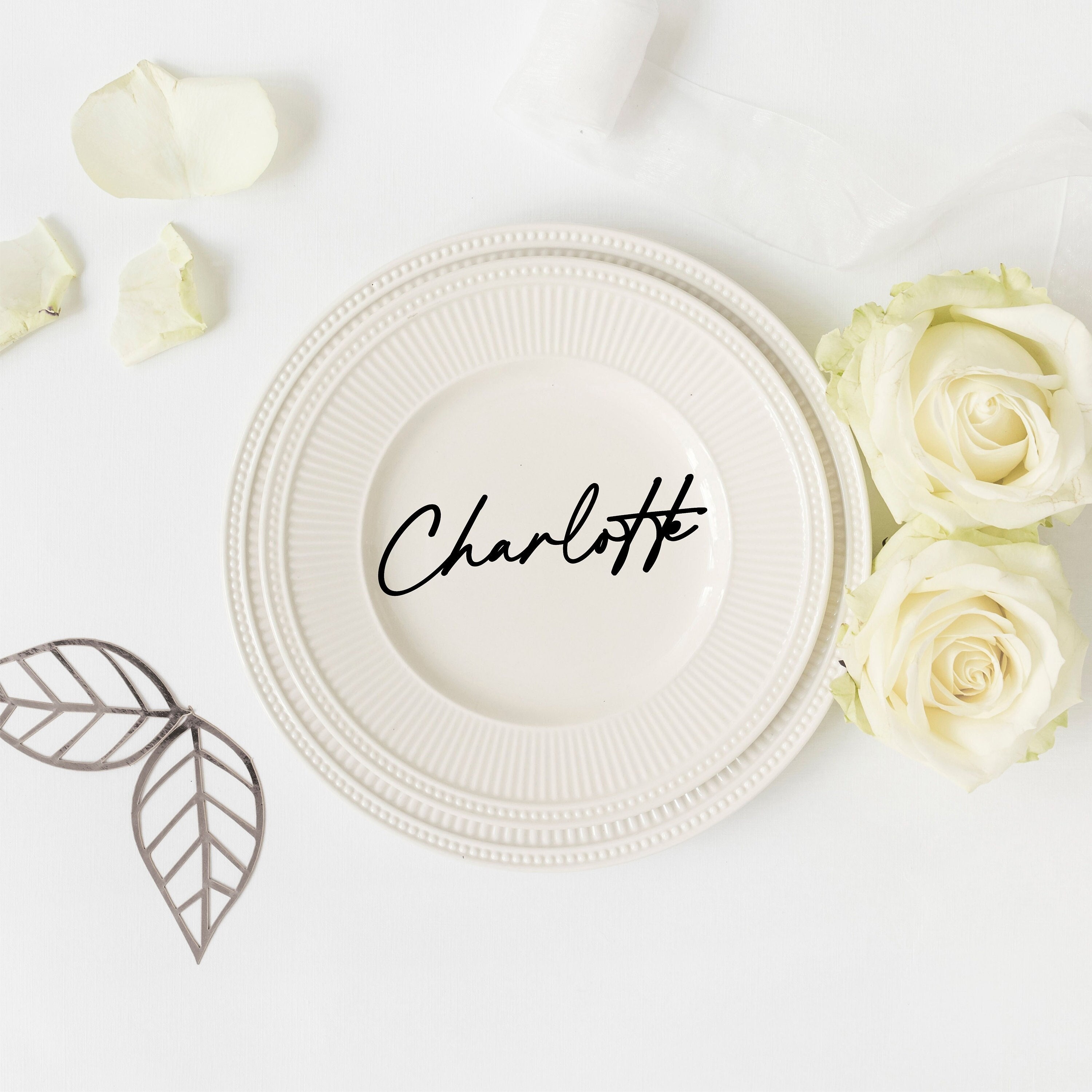 Personalized Wooden Place Cards , Name Plates for Wedding , Gold Wood ...