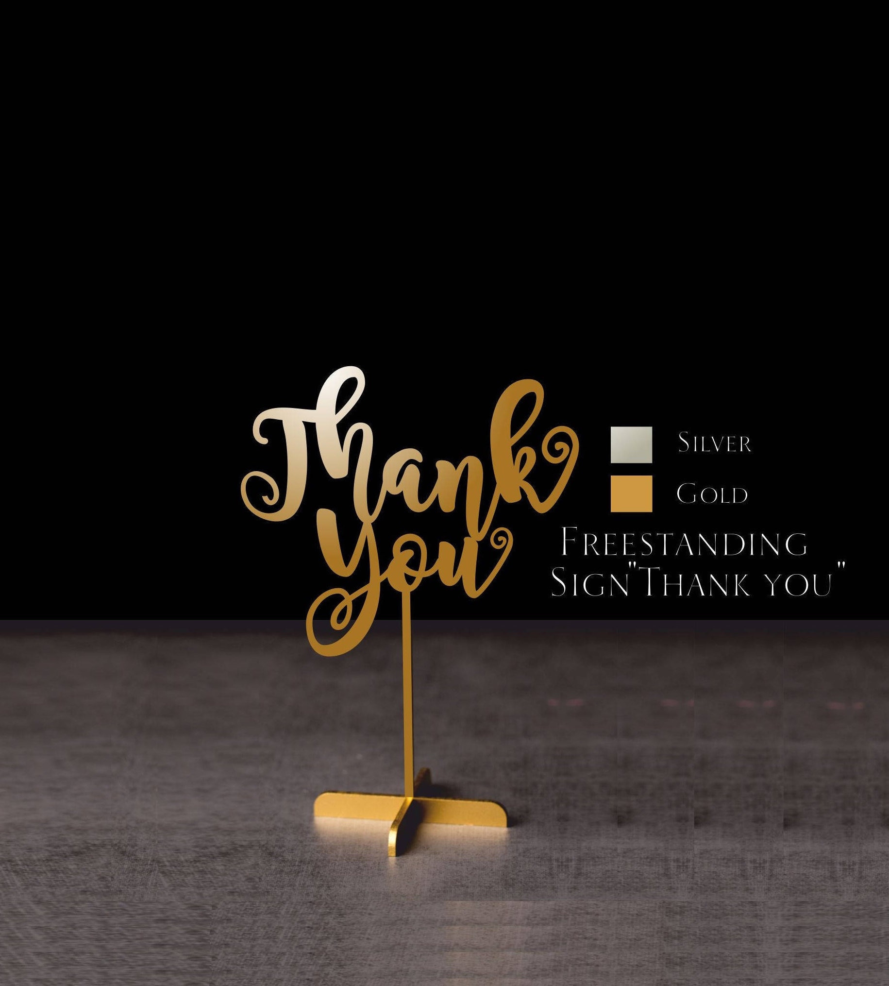 Thank You Table Sign Gold Freestanding Sign for Wedding Table Table ...