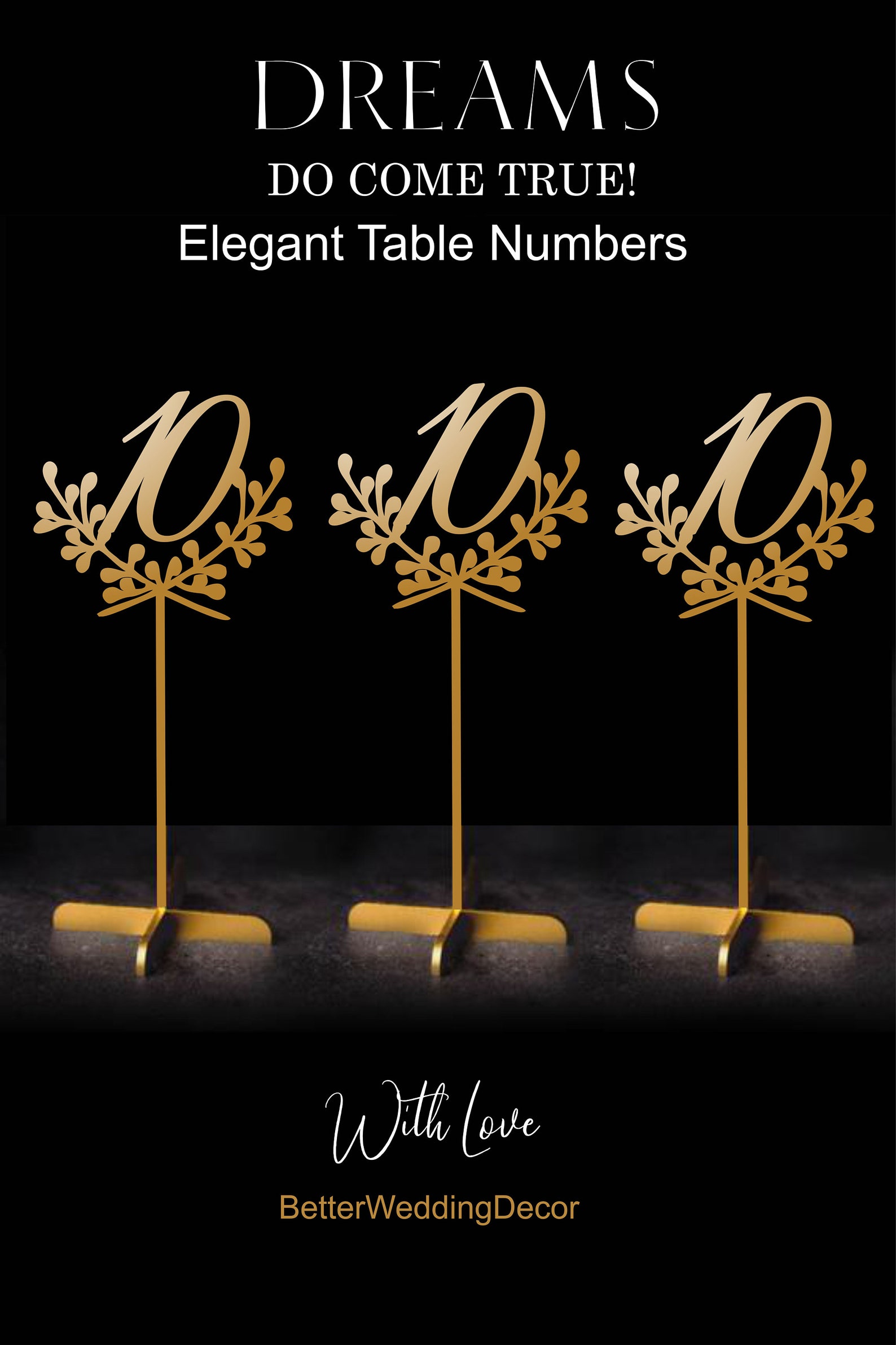 Wedding Table Numbers Sale Freestanding Table Numbers Gold - Etsy