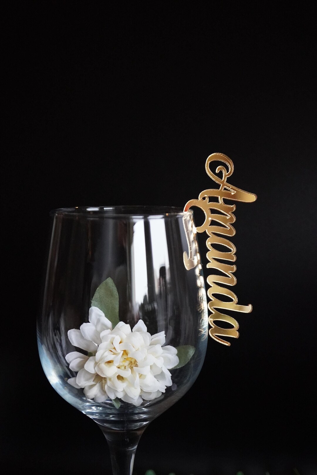 Gold Mirror Acrylic Name Place Card , Laser Cut Names , Wedding Place ...