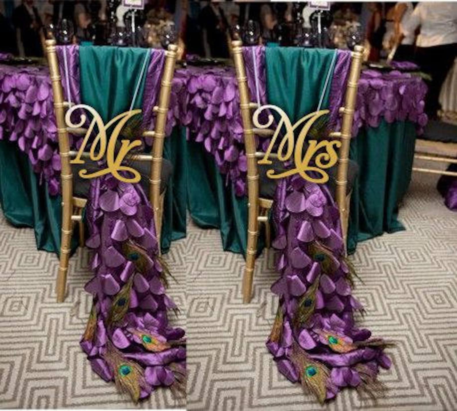 Mr and Mrs Chair Signs Wedding Chair Signs Chair Back - Etsy