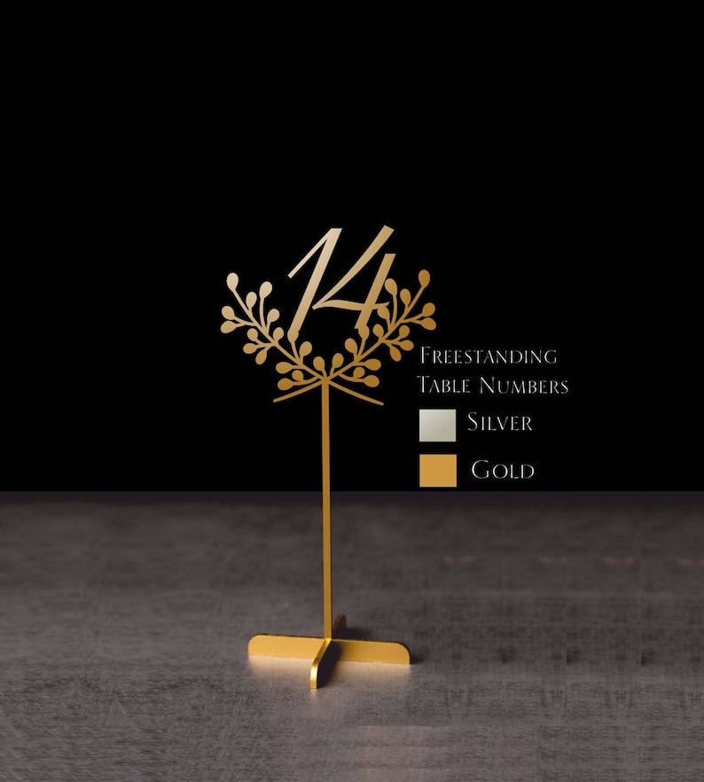 Wedding Table Numbers Sale Freestanding Table Numbers Gold - Etsy