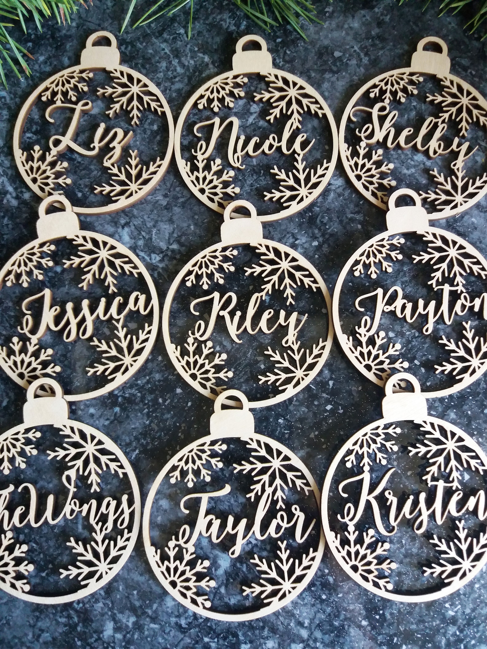 Personalized Christmas Ornament Laser Cut Wood With Name - Etsy Canada