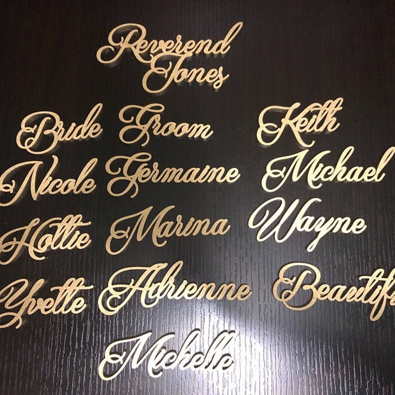 Wedding Place Cards, Wooden Place Names, Laser Cut Names,wedding Place ...