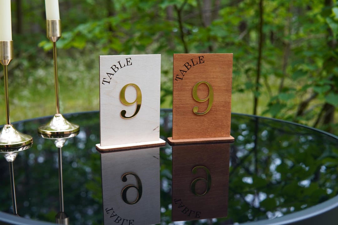 Table Number, Gold Custom Table Sign Wedding Wooden Table Decor, Rustic ...