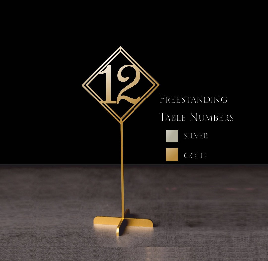 Gold Table Numbers- Table Numbers - Weding Numbers Numbers - Wood Table ...