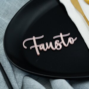 Acrylic Name Place Gold Mirror Laser-cut Acrylic Wedding Place Cards ...