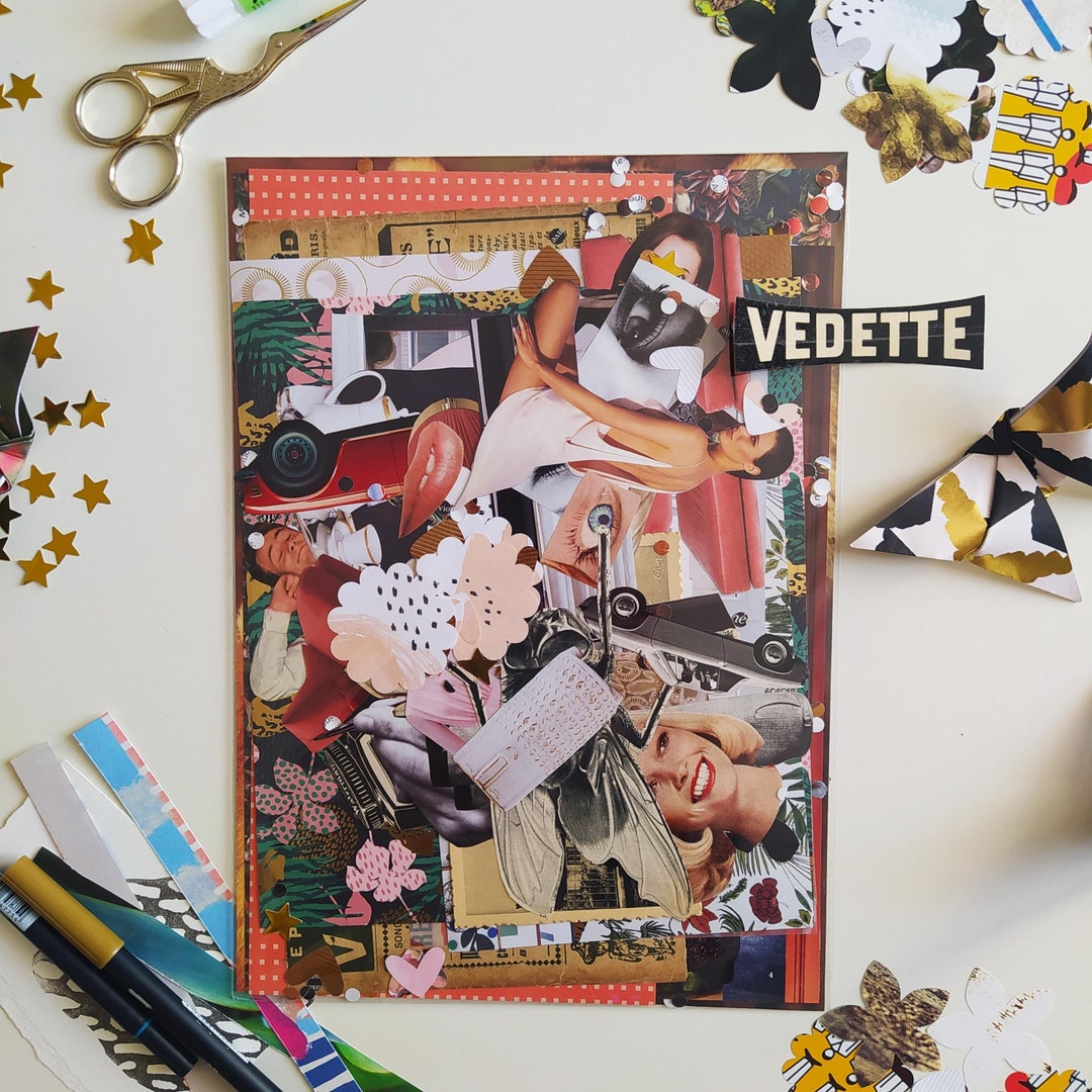 Artistic and Creative Collage Kit - Jungle Star Vibe - Vintage and ...