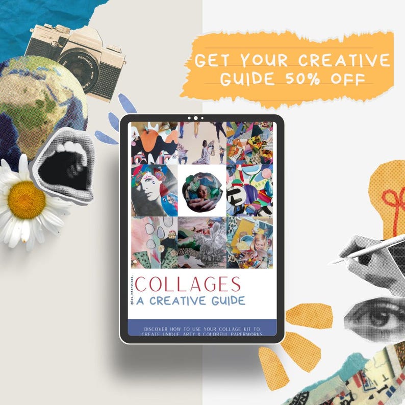 Artistic and Creative Collage Kit - Ocean Trip Vibe - Vintage and ...