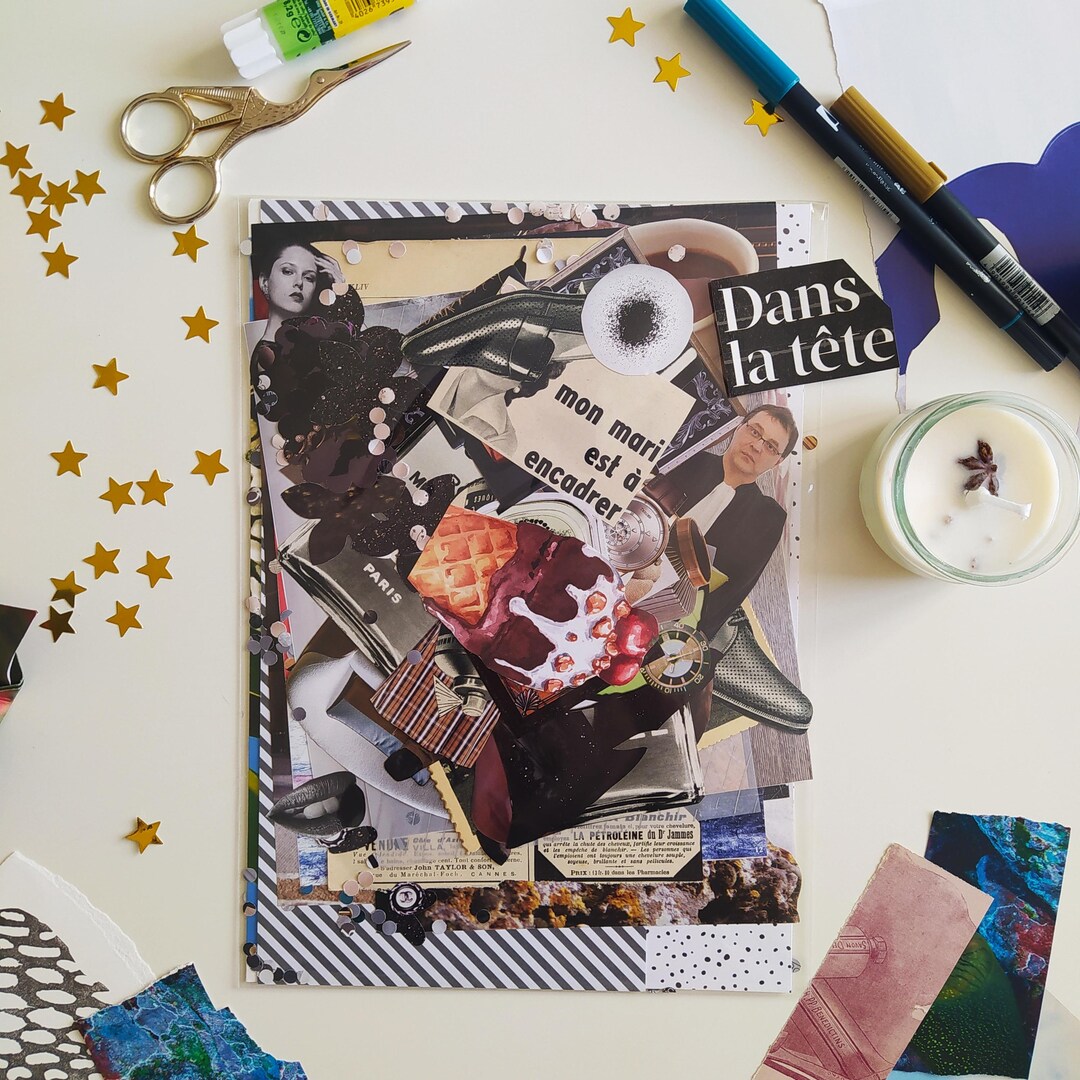Artistic and Creative Collage Kit - Dark Flame Vibe - Vintage and ...