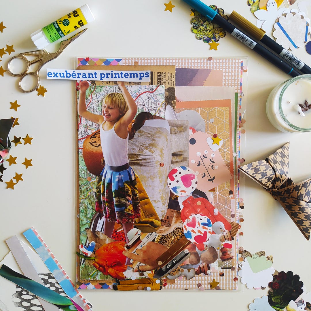 Artistic and Creative Collage Kit - Funky Pop Vibe - Vintage and Modern ...