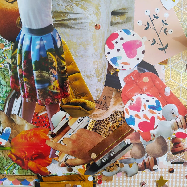 Artistic and Creative Collage Kit - Funky Pop Vibe - Vintage and Modern ...