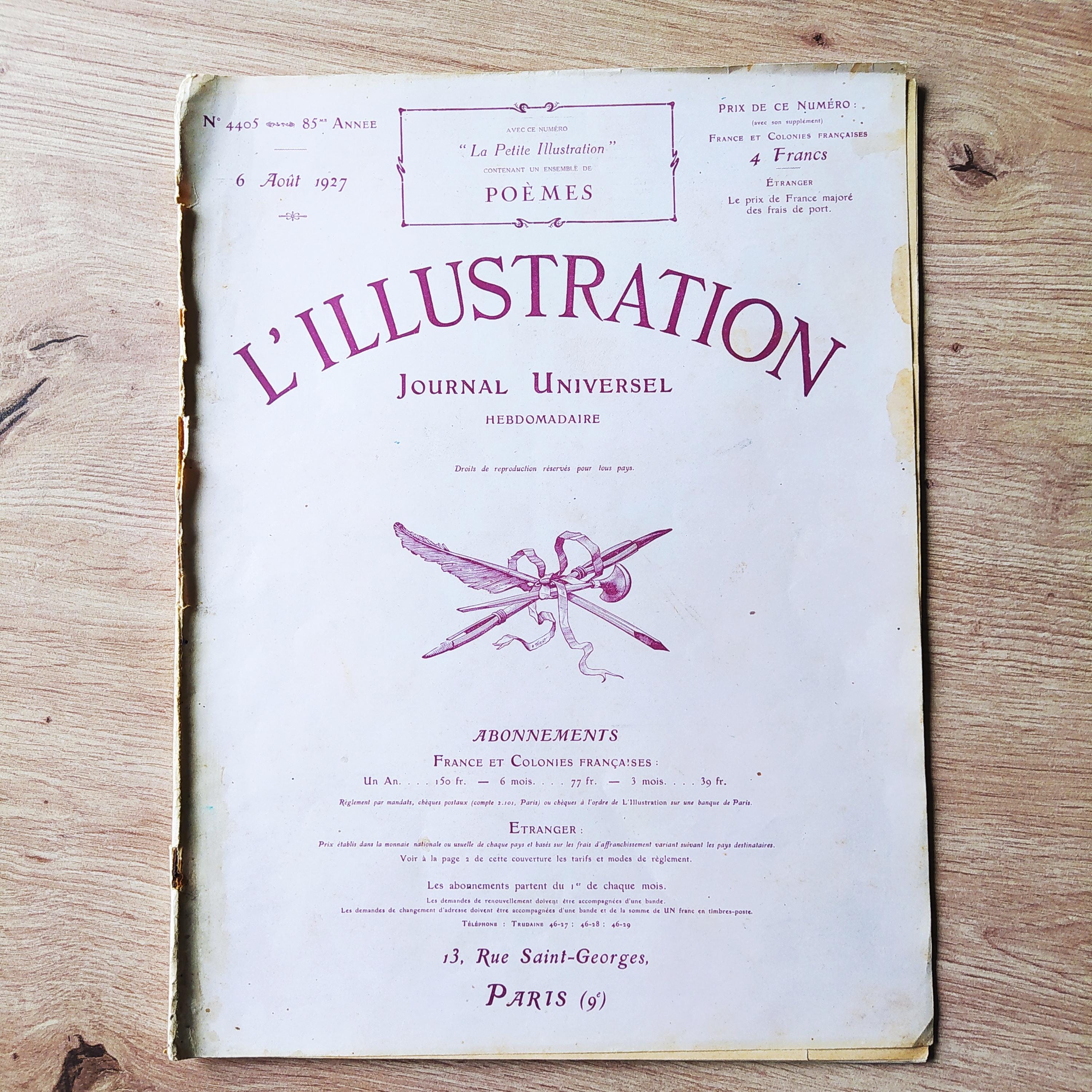 Old French Magazine L'illustration - Vintage Newspapers From the 1920s ...