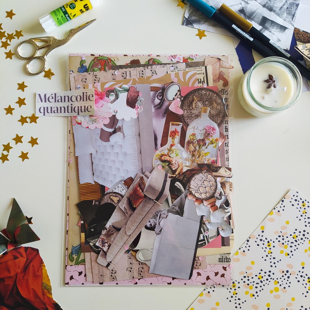 Artistic and Creative Collage Kit - Old Pink Vibe - Vintage and Modern ...