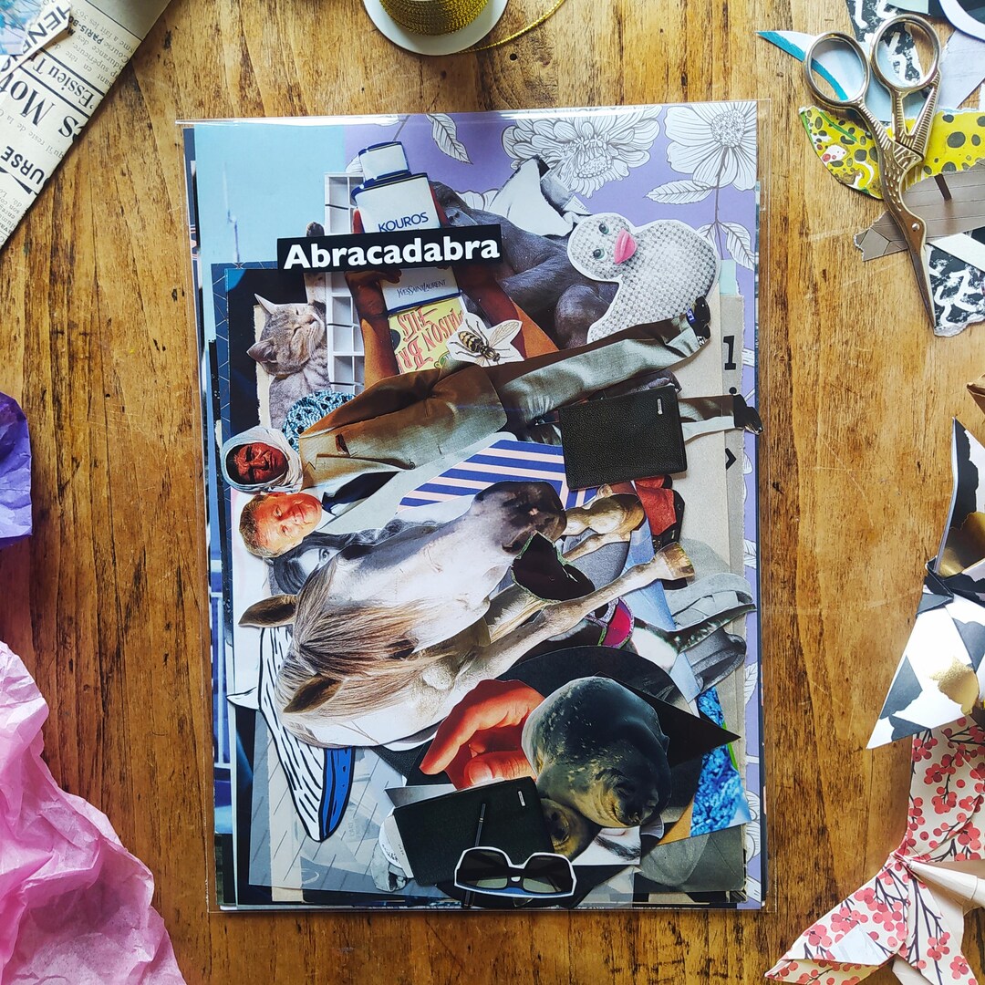 Cut-outs Collage Kit - 30+ Modern & Vintage Paper Ephemera for Collages ...