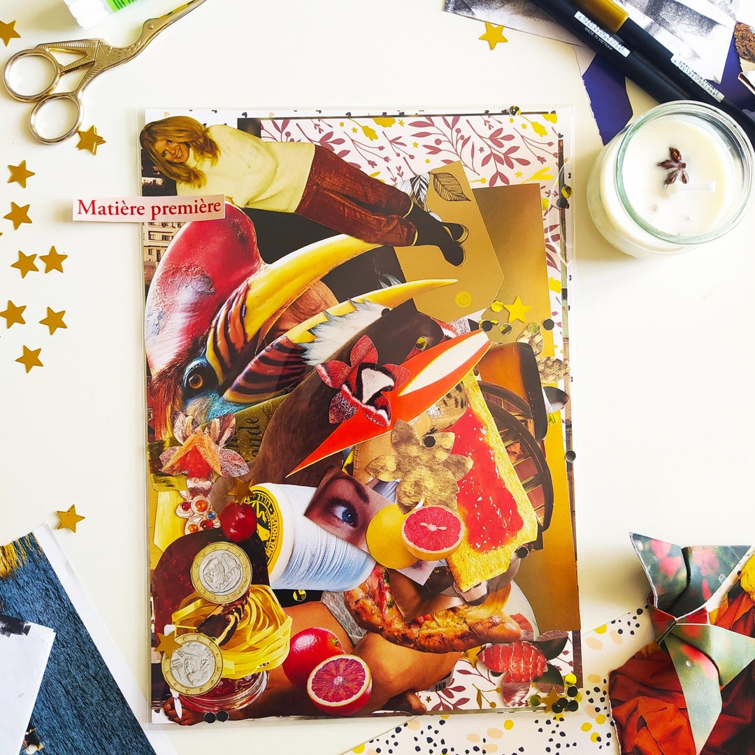 Artistic and Creative Collage Kit - Red Vitamins Vibe - Vintage and ...