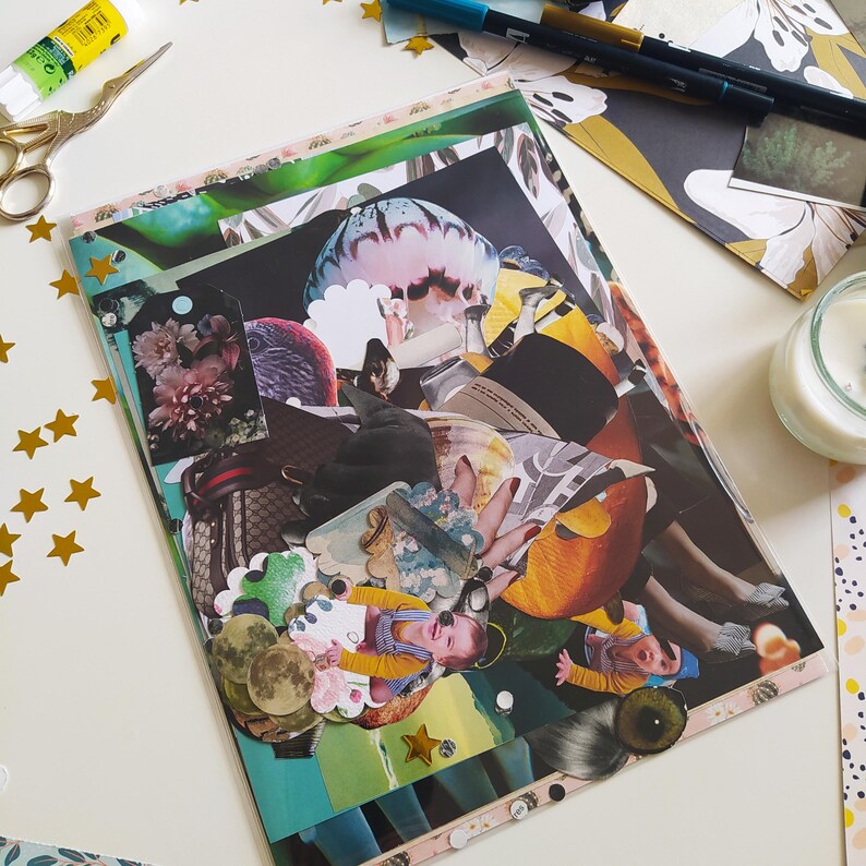 Artistic and Creative Collage Kit - Ocean Trip Vibe - Vintage and ...