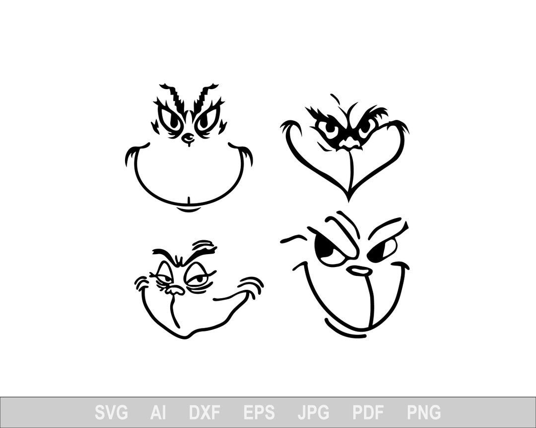 Grinch Face Outline