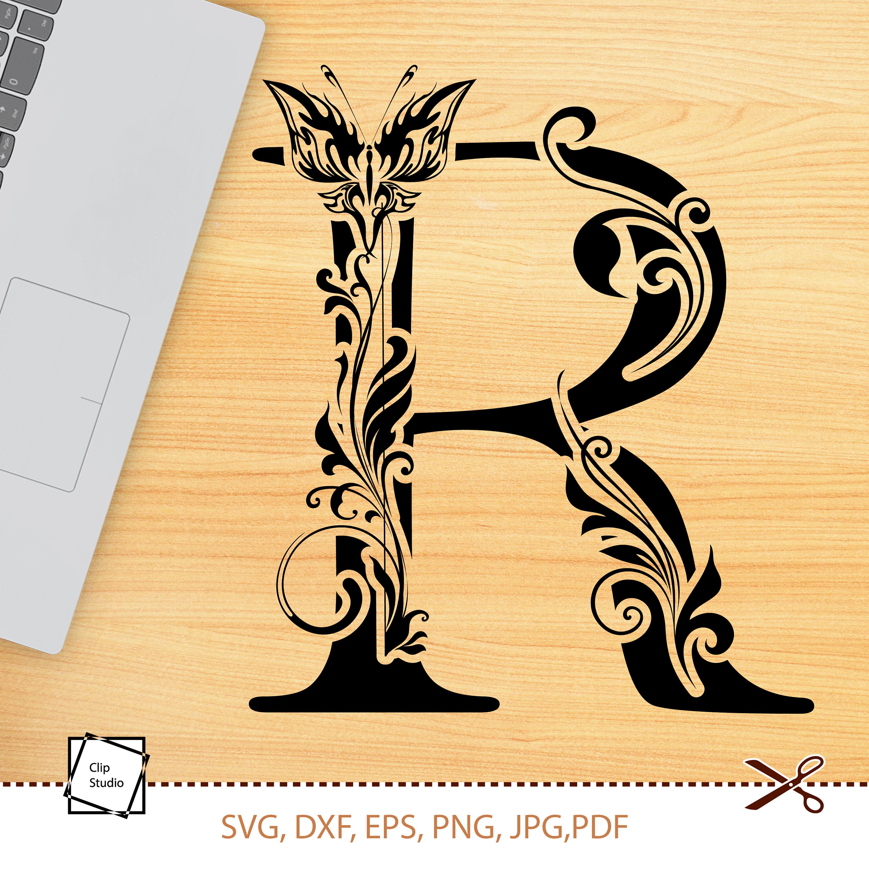 Botanical Alphabet Svg. Floral Letter R Svg. Cut File SVG | Etsy